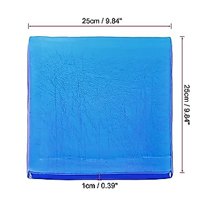 F FIERCE CYCLE 25x25x1cm Motorcycle Seat Gel Pad Shock Absorption Mat Comfortable Soft Cushion Blue