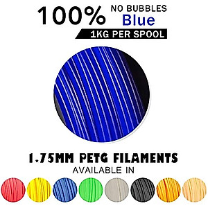 SUNLU PETG 3D Printer Filament, PETG Filament 1.75mm Dimensional Accuracy +/- 0.02 mm, 1 kg Spool, PETG Blue