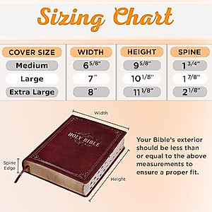 Christian Art Gifts Men's Classic Bible Cover The Lord is My Strength Lion Exodus 15:2, Brown Faux Leather, Large