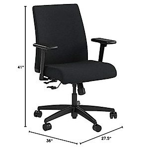 The HON Company HONIT105CU10 Ignition Task Chair, Upholstered Back, Black (Centurion)
