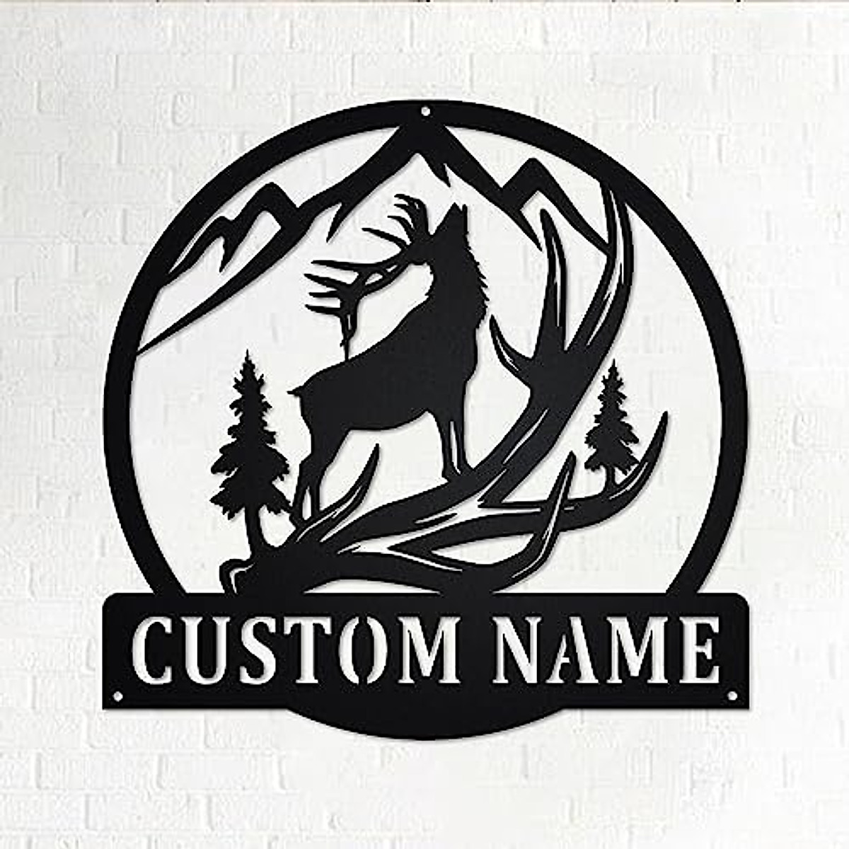 Metal Sign With Led Light Custom Elk Deer Metal Wall Art With LED Light, Personalized Elk Deer Name Sign Decoration For Room, Elk Deer Metal LED Decor,Custom Elk Deer