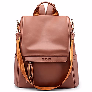 Oyifan Womens Leather Backpack Purse Bookbag Purse Anti-theft Travel Backpack Convertible Handbag
