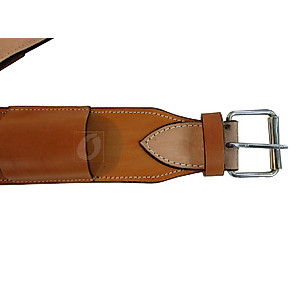 BROWN LEATHER WESTERN REAR CINCH BARREL ROPPER RANCHER SADDLE FLANK OFF BILLETS GIRTH