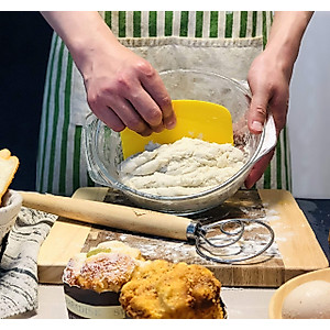 Torwood Danish Dough Whisk Bread Mixer Large 13.5 inches Stainless Steel Wooden Dutch Hook for Baking, Loaves, Pastries and Pizza, comes with a Dough Scraper