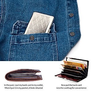 EYIDADAE RFID Credit Card Holder Protector Metal Credit Card Wallet Business Card Holder for Women and Men-Can Hold 5 Bank Cards (Silver)