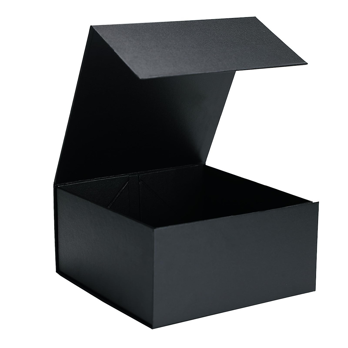 Ditwis 8x8x4 Inches Gift Box with Magnetic Closure Lid, Black Magnetic Boxes for Wedding, Groomsmen Bridesmaid Proposal, Birthdays, Mother's Day, 1 Pack