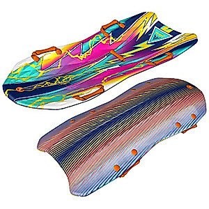 Artikfun Premium Recreational Winter Foam Snow Sled 2-Pack | Tow Rope and Handles | Sized for Youth and Adults | Contoured Deck Design | 50in-127cm Design Length |