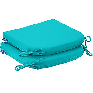 INFBLUE Outdoor Chair Cushions for Patio Furniture - Round Corner Outdoor Chair Cushions Water Resistance Seat Cushions with Ties