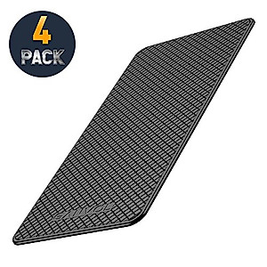 Ganvol 4 Pack Anti-Slip Sticky Pads 5.3 x 2.7 in, Dashboard Cell Phone Holder, Car Dash Non-Slip Radar Detector Mat, Slide Proof, Heat Resistant Don't Melt Under Hot Sun, Reusable After Washing