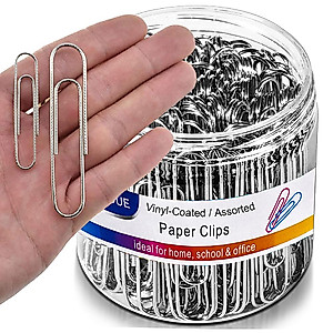 Vinaco Paper Clips Non Skid, 100 Pack Large Paper Clips 2 Inch (50 mm), Durable & Rust Resistant, Jumbo Paper Clips. Great for Office, School and Personal Use