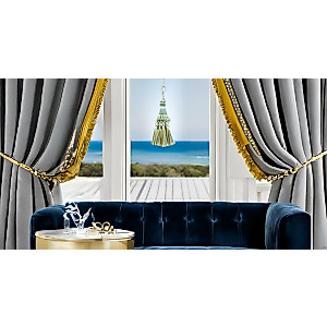 DÉCOPRO Noblesse Collection Elegant Hand Crafted 4" (10cm) Key Tassel (NKT) Island Breeze Blue Multicolor #5939 (Silver Blue, Gold, Off White) Individually Sold