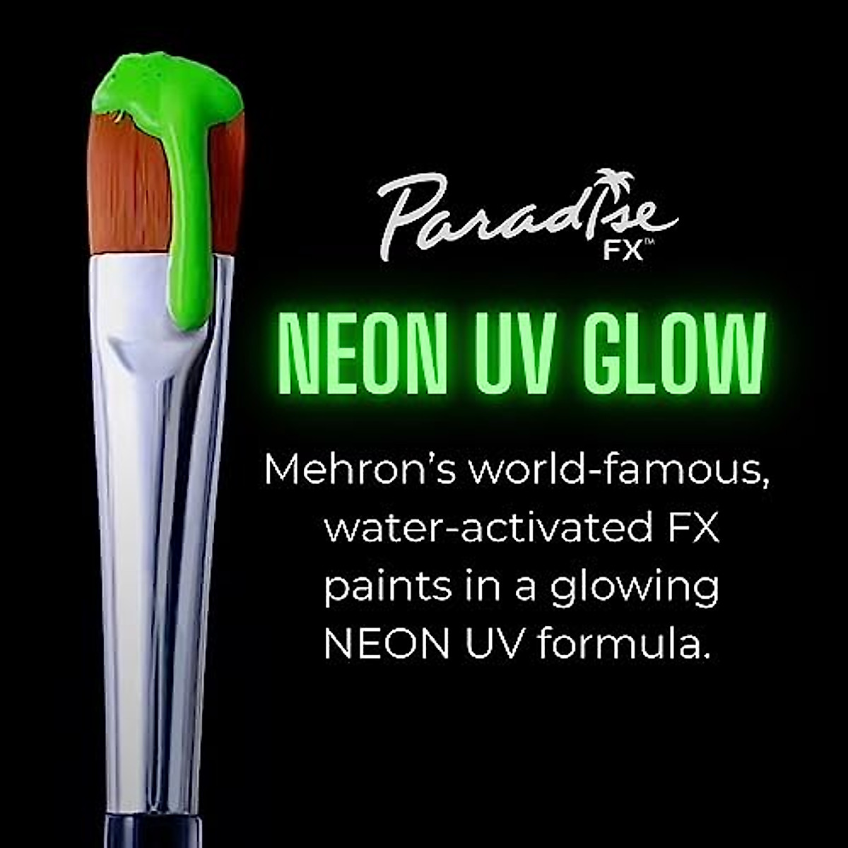 Mehron Makeup Paradise Makeup AQ Face & Body Paint (1.4 oz) (Martian – Neon Green/Green UV)