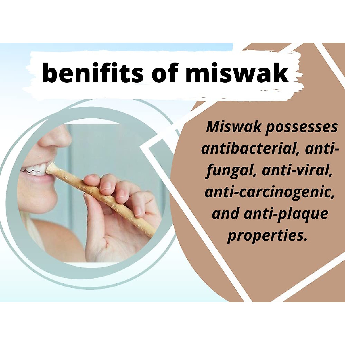 Organic Herbs Traditional Natural Miswak (sewak) Peelu Chewing Stick Toothbrush for Whiter Teeth -20 Pc