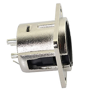 Tegg XLR 3-Pin Male Jack 2PCS 3 Pin Metal Panel Mount Chassis Microphone Mic Socket Audio D Connector