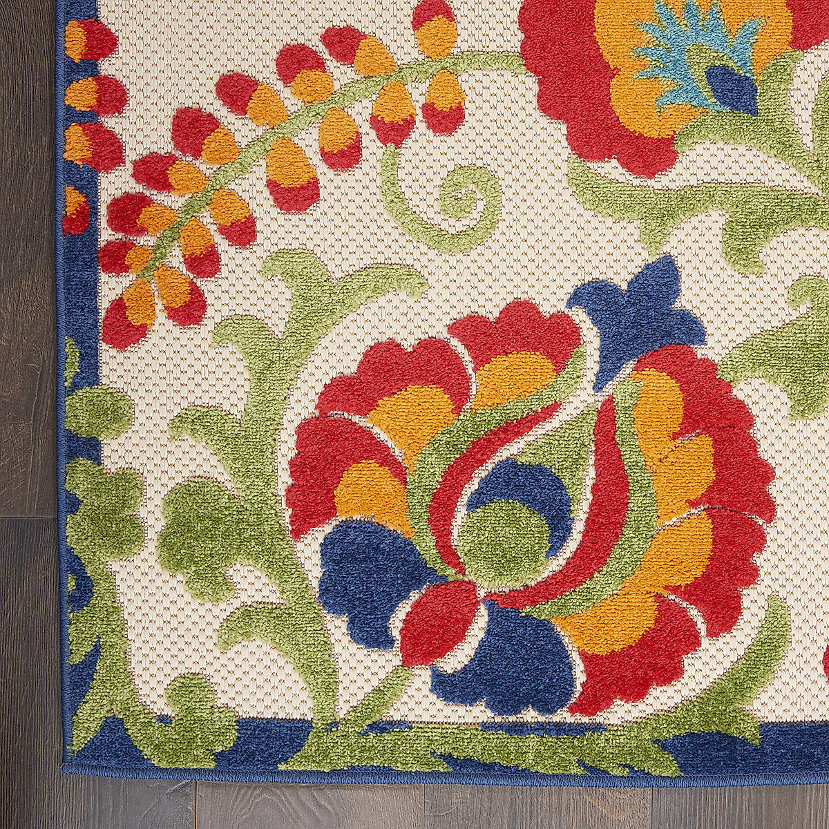 Nourison Aloha Indoor/Outdoor Multicolor 2'3" x 12' Area Rug, Easy Cleaning, Non Shedding, Bed Room, Living Room, Dining Room, Backyard, Deck, Patio (2x12)