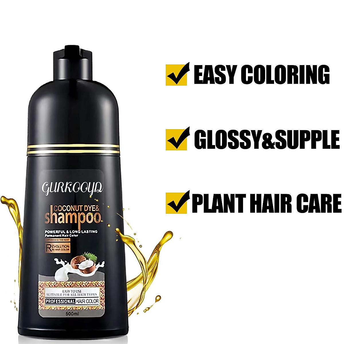 Natural Hair Color Shampoo with 100% Gray Coverage - Hair Dye for Women (Grape Red Shade)