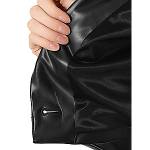 Allegra K Cropped Leather Jacket for Women's PU Casual Moto Jackets X-Large Black