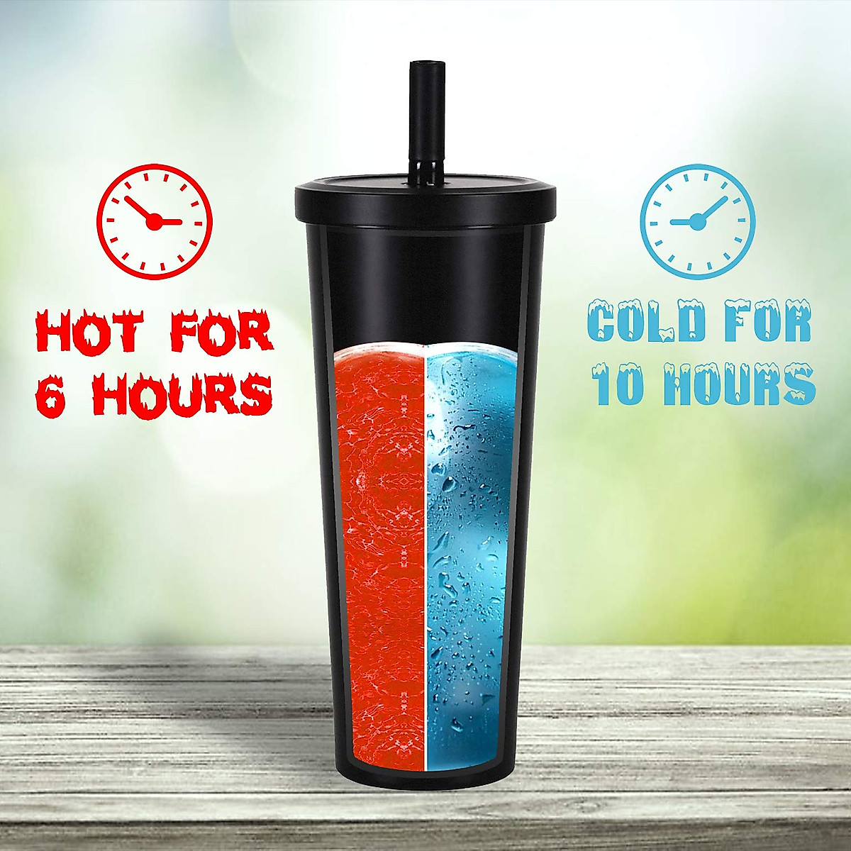 No Leak Reusable Boba Tea Cup | Tumbler in cute and unique Colors | 24 oz Large Double Wall Insulated | Wide Straw with lid and straw cleaner | Perfect for bubble milk tea or Smoothies - Blush Pink
