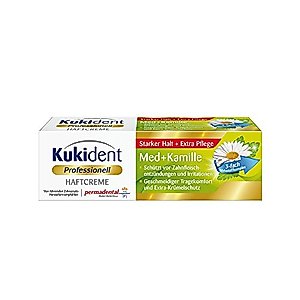 Kukident Extra Strong Denture Adhesive Cream with Camomile Extract 1.41 Oz