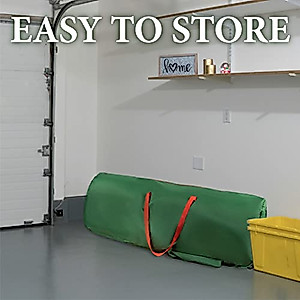 Rolling Tree Storage Bag - Storage for 9-Foot Artificial Christmas Holiday Tree. Zippered Bag, Carry Handles and Wheels for Easy Transport. Protects Against Dust, Insects, and Moisture. (GREEN)