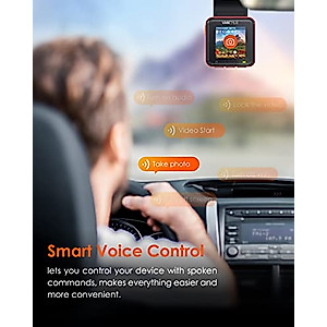 Vantrue E1 2.7K WiFi GPS Mini Dash Cam 1944P Voice Control 1.54" LCD Front Red Car Camera with Free APP, Night Vision, 24 Hours Buffered Motion Parking Mode, Wireless Controller, Support 512GB Max