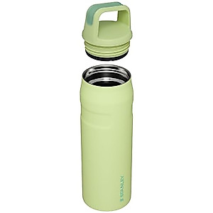 Stanley IceFlow Cap and Carry Water Bottle 24 oz | Wide Mouth Twist Lid | Lightweight and Leakproof for Travel and Sports | Insulated Stainless Steel | BPA-Free | Citron