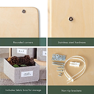 Guidecraft EdQ Dress-up Storage with Bins Natural: Kids Dress Up Rack with Mirror, Shoe Storage Shelf, and Cubbies for Costume and Pretend Play | Toddler Closet, Montessori Wood Bedroom Furniture