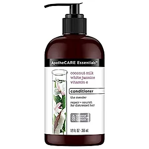ApotheCARE Essentials The Mender Damaged Hair Repair Conditioner, Coconut Milk, White Jasmine, Vitamin E, 12 oz