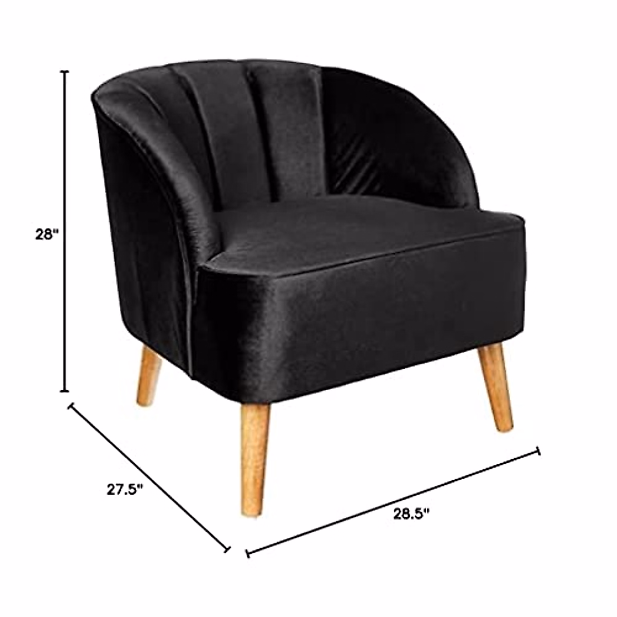 Christopher Knight Home Amaia Modern Velvet Club Chair, Black / Walnut