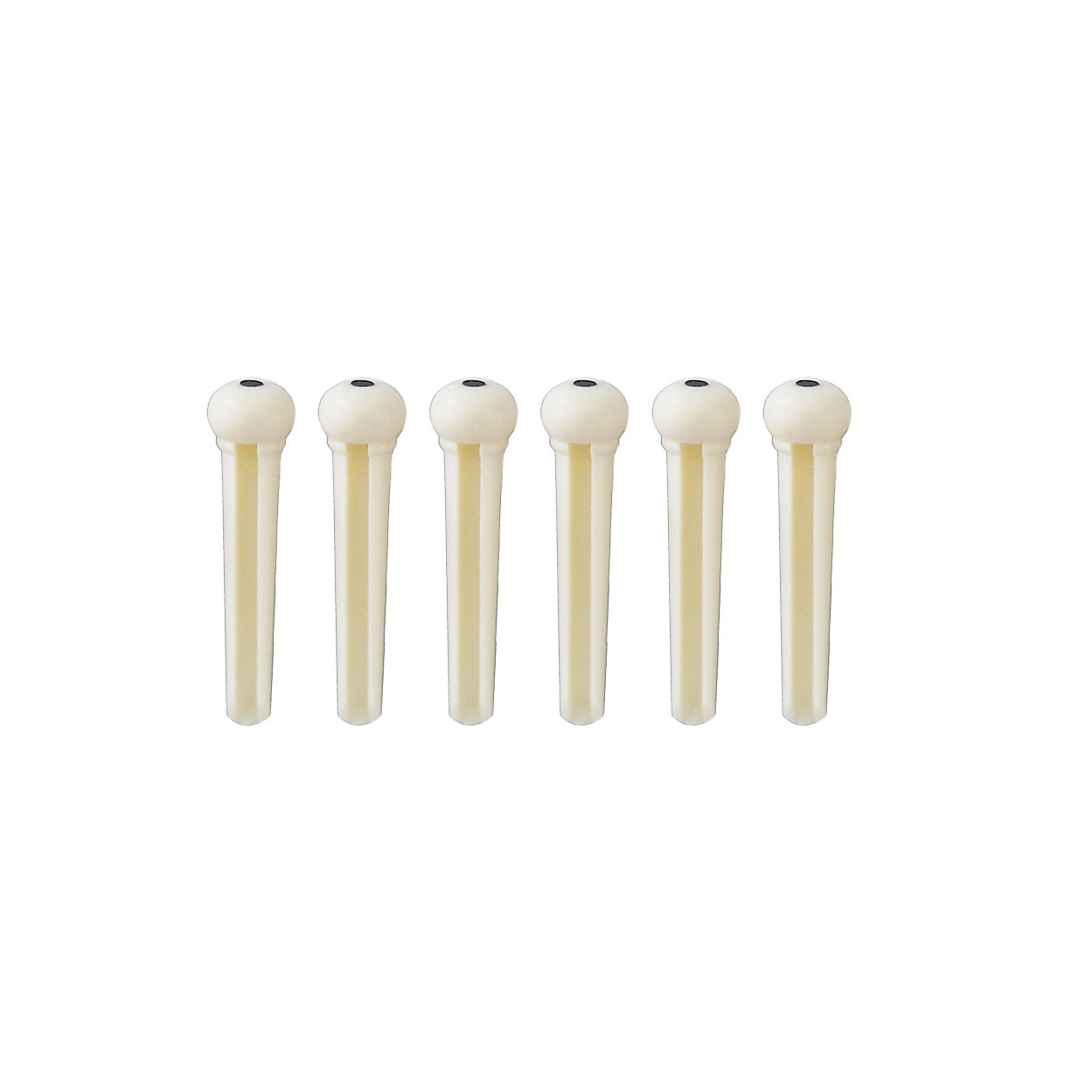 Metallor Acoustic Guitar Bridge Pins String Peg Guitar Parts Replacement Pack of 6 Pieces White with Black Dot.