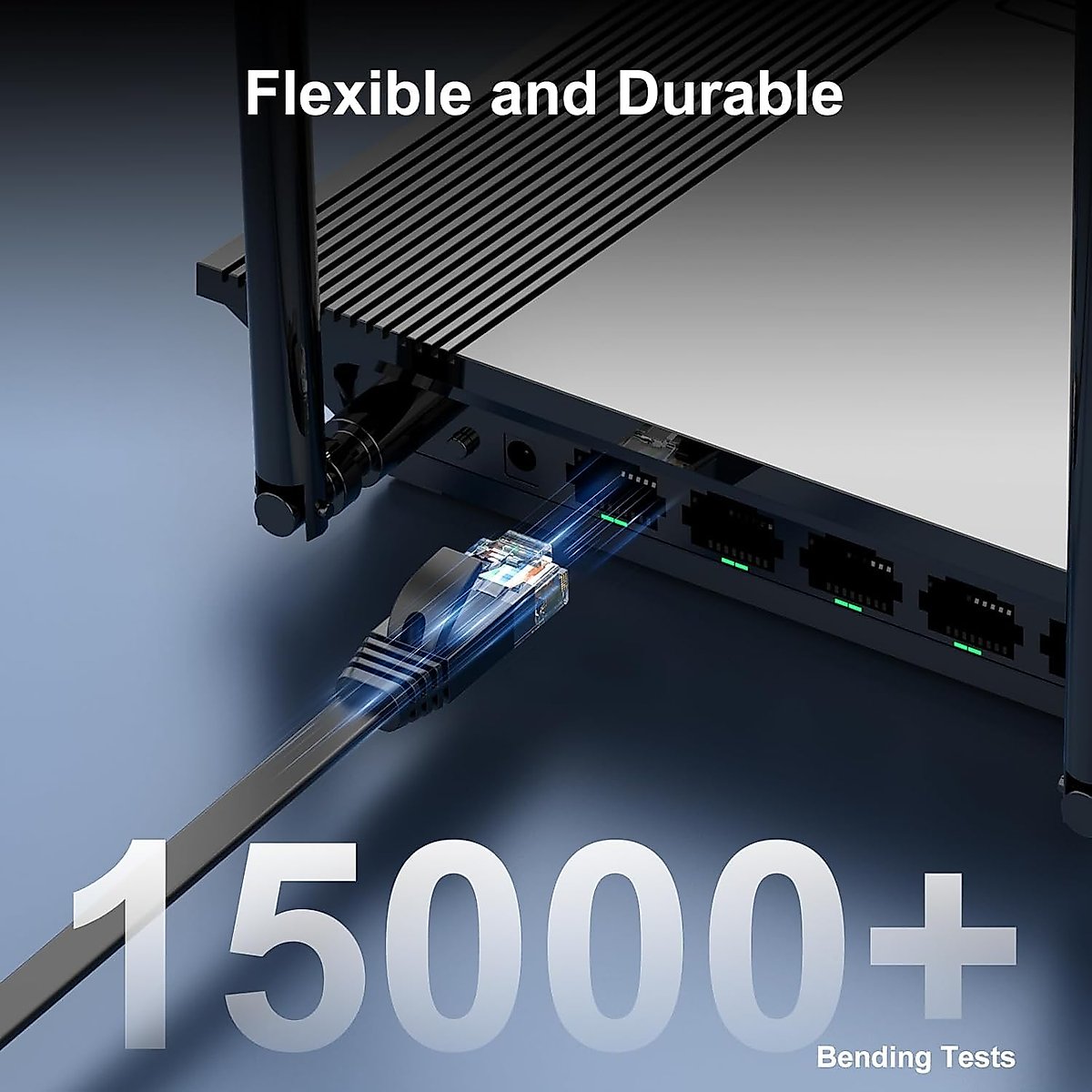 Cat 6 Ethernet Cable 10 ft (5 Pack) (at a Cat5e Price but Higher Bandwidth) Flat Internet Network Cables - Cat6 Ethernet Patch Cable Short - Black Computer Cable with Snagless RJ45 Connectors