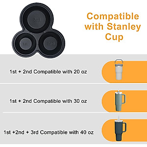 Khlotiko Ice Mold for Stanley Cup, Silicone Ice Cube Tray With Lid for 20-40oz Tumbler, for Chilling Whiskey, Cocktails, Drinks, Coffee, Easy Fill and Release Ice Maker, Stanley Cup Accessories