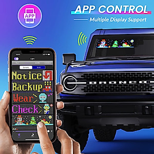 KJOY USB 5V LED Sign, Bluetooth, App Control, Flexible, Programmable Custom Text Pattern Animation Scrolling Display for Car, Store, Party, Bar, Hotel, Concert, 14.6''x3.6''