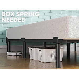 RLDVAY Full-Size Bed-Frame, 9 Inch Metal Bed-Frame-Full for Box Spring, Quick & Easy Assembly, Heavy Duty Full Bed Frame Noise Free, Black