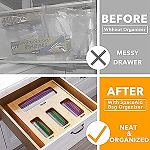 SpaceAid Bag Storage Organizer (1 Box 4 Slots), WrapNeat 2 in 1 Long Wrap Dispenser