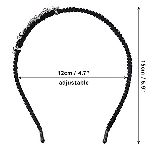 TCOTBE 2 Pack Rhinestone Hair Accessories: Crystal Headbands, Shiny Butterfly Flowers, Vintage Sparkly Beaded Hoops, Pearl Jewelry for Women