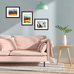 Golden State Art, 11x14 Picture Frame with Mat for 8x10 - High Definition Glass Wall Mounting Horizontal Vertical Display (Brown, 2 Pack)