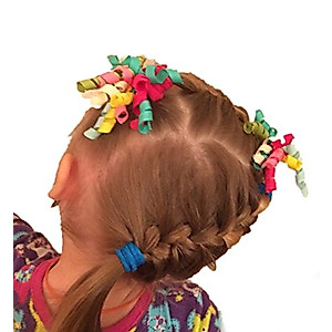 Pack of 18 Mix Color Boutique Girls' Curly Korker Bow Hair Ties