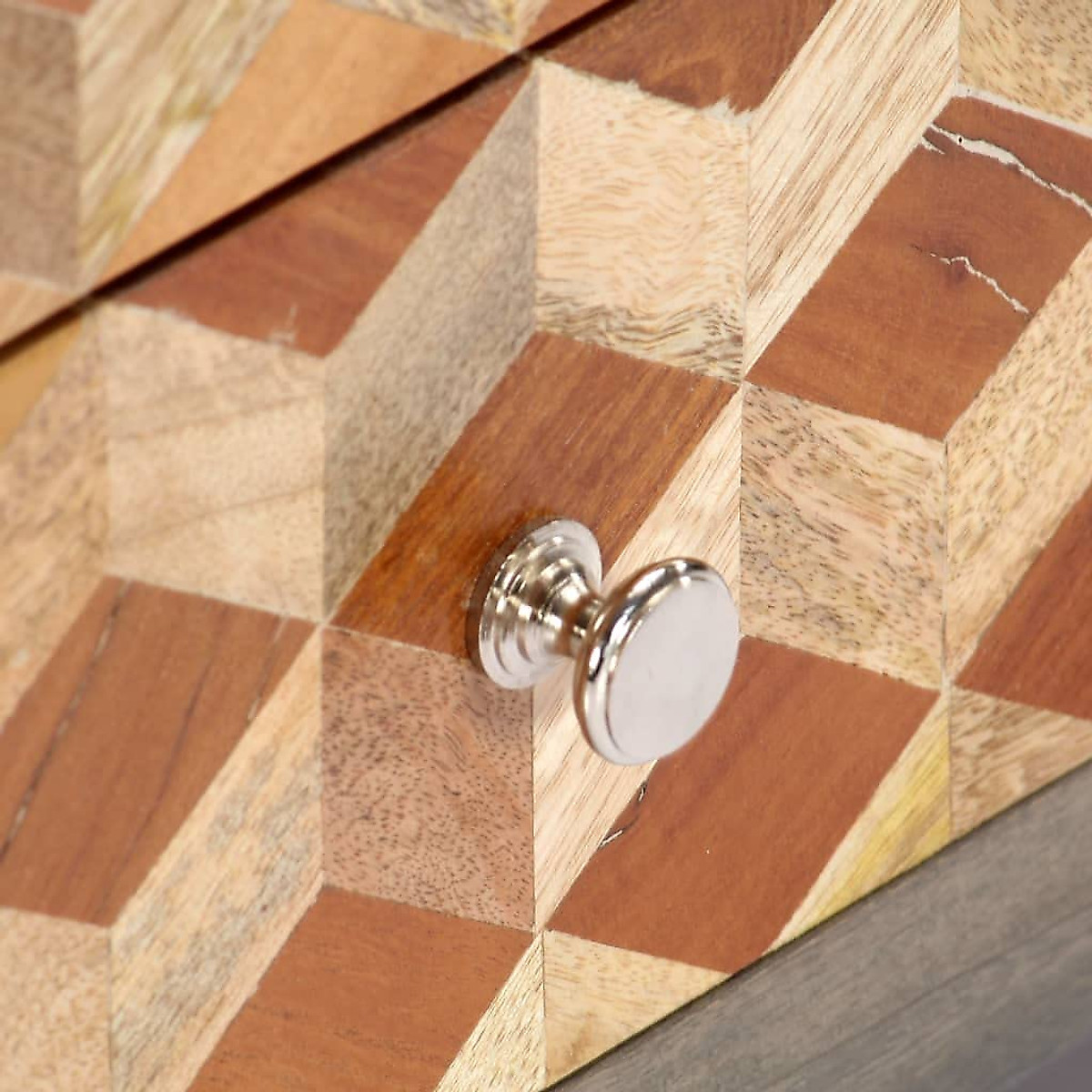 SLGSDMJ Dresser TV Cabinet, Bedroom, Living Room Storage Drawer Unit, Media Entertainment Center Console Table, Entertainment Cabinet, TV Cabinet Grey 47.2"x11.8"x15.8" Solid Mango Wood