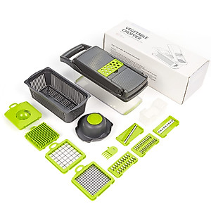 Vegetable Chopper Multifunctional 14 in 1 food chopper Fruit Chopper Dicer Cutter Onion veggie chopper with container Egg slicer Vegetable Slicer Cutter Kitchen chopper Mandolin slicer