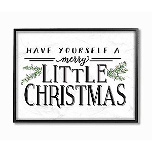 Stupell Industries A Merry Little Christmas Holiday Word Design Framed, 11 x 14, Multi-Color