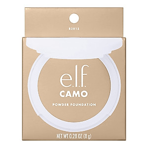 e.l.f. Camo Powder Foundation, Lightweight, Primer-Infused Buildable & Long-Lasting Medium-to-Full Coverage Foundation, Light 280 N