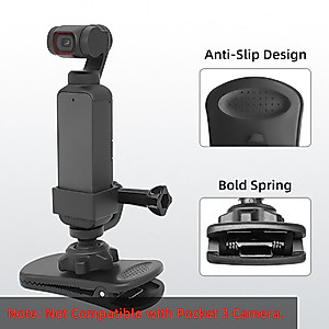 Osmo Pocket Backpack Quick Clip Mount,360 Degree Rotation Backpack Strap Knapsack Shoulder Mount with Extended Border Compatible with DJI Osmo Pocket,Osmo Pocket 2