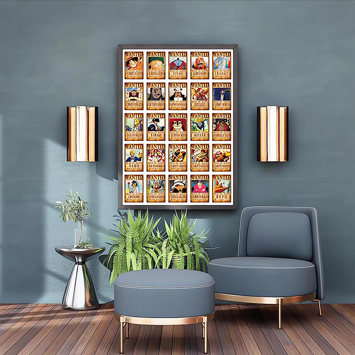 Set of 100 Anime One Piece Wanted Poster Postcards Luffy Zoro Sanji Nami Usopp Chopper Robin Franky Brook Wall Art Posters & Prints for Room Decor Aesthetic and Gifts (6×4 in)