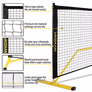 5.0 Upgraded Portable Pickleball Net System 22FT Full Court Official Regulation Size Pickle Ball Nets Indoor & Outdoor with Court Line Marker & Carrying Bag