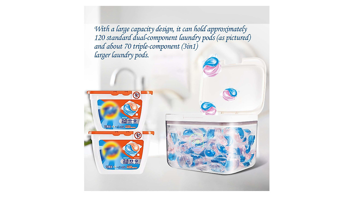 Laundry Pod Container with Lid - Large Capacity & Organized Storage