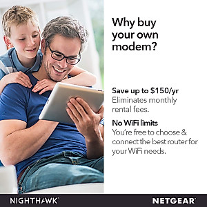 NETGEAR - Nighthawk 32 x 8 DOCSIS 3.1 Voice Cable Modem, Voice support - Black (Renewed)