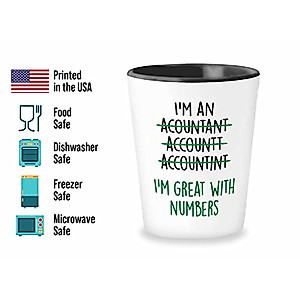 Bubble Hugs Accounting Shot Glass 1.5oz - Great with Numbers - Accountant CPA Auditor Employee Coworker Bookkeeper Finance