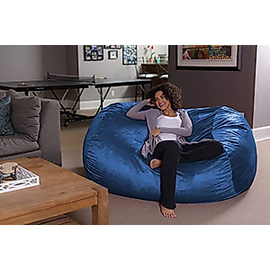Sofa Sack - Plush Bean Bag Sofas with Super Soft Microsuede Cover - XL Memory Foam Stuffed Lounger Chairs For Kids, Adults, Couples - Jumbo Bean Bag Chair Furniture - Royal Blue 6'
