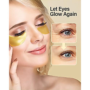 Komoko 24K Gold Under Eye Patches (60 Count), Skin Care, Golden Under Eye Mask Anti-Aging Collagen & Amino Acid, Eye Mask for Removing Dark Circles, Puffiness and Wrinkles, Refresh Your Under Eye Skin